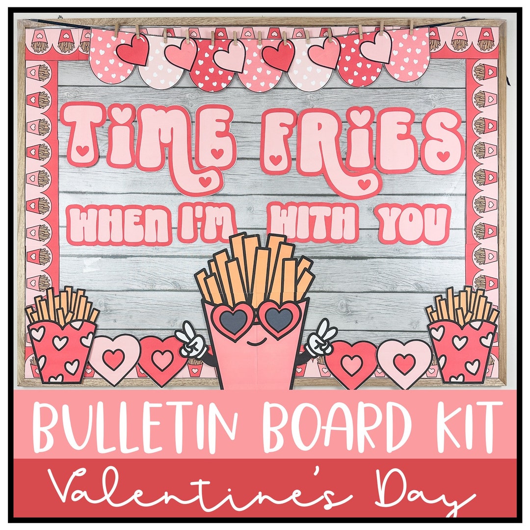 Valentine's Day Bulletin Board Kit | Classroom Decor | Retro | Fries ...