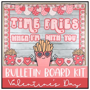 Valentine's Day Bulletin Board Kit | Classroom Decor | Retro | Fries ...