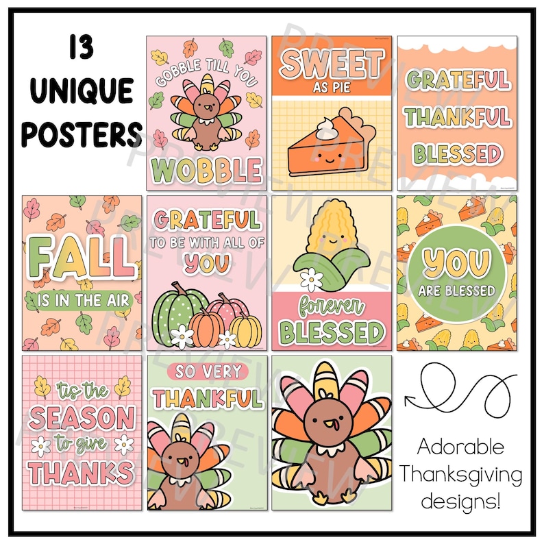 Thanksgiving Classroom Posters | Classroom Decor | November | Bulletin ...