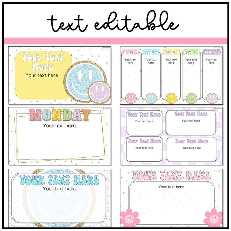 Retro Pastel Slides Template Happy Classroom Decor - Etsy