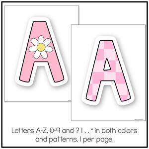 Pastel Bulletin Board Letters | Daisy Letters | Rainbow - Etsy