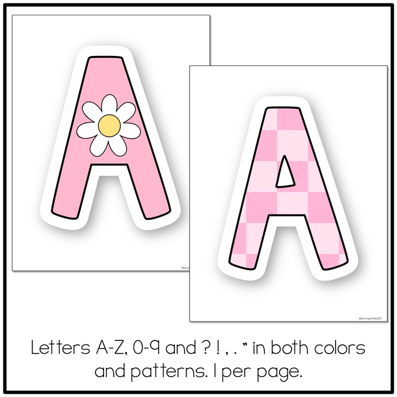 Pastel Bulletin Board Letters | Daisy Letters | Rainbow - Etsy