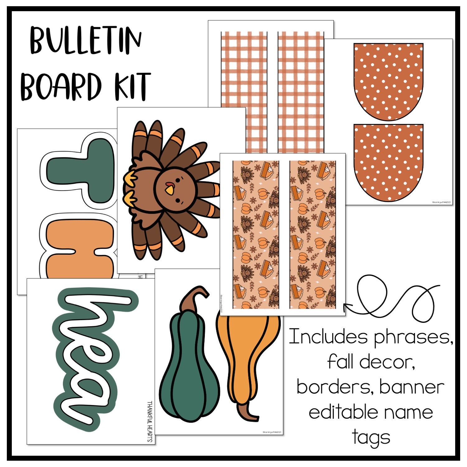 Thanksgiving Bulletin Board Kit, Classroom Decor - Etsy