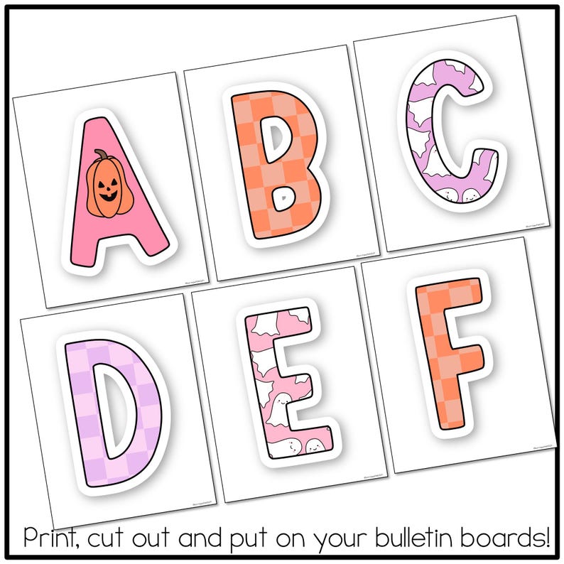 Halloween Bulletin Board Letters | A - Z, Letters and Numbers, Pastel ...
