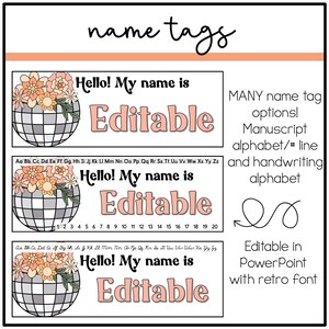 Disco Floral Classroom Labels, Editable, Retro Classroom Decor - Etsy