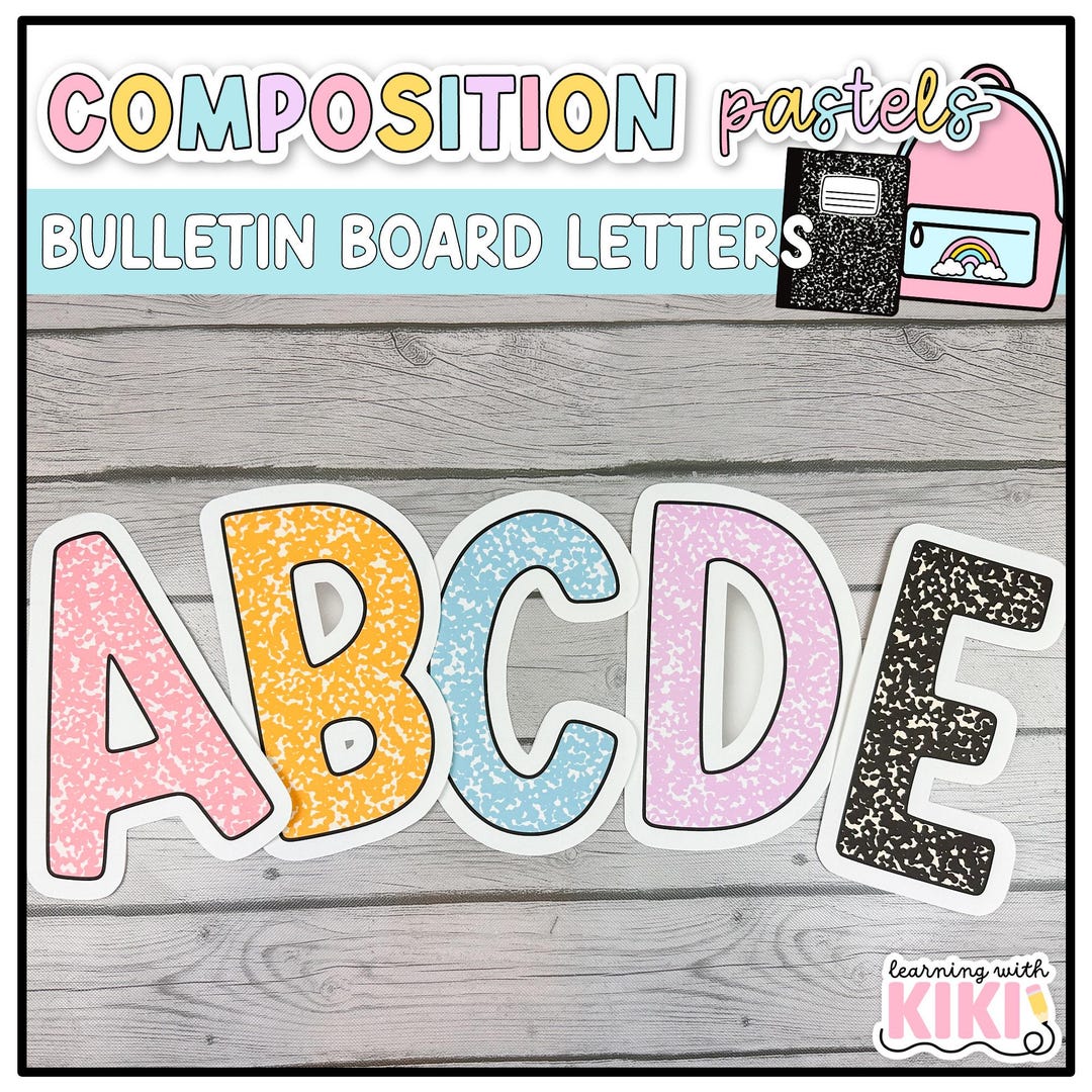 Composition Notebook Bulletin Board Letters | A - Z, Letters and ...