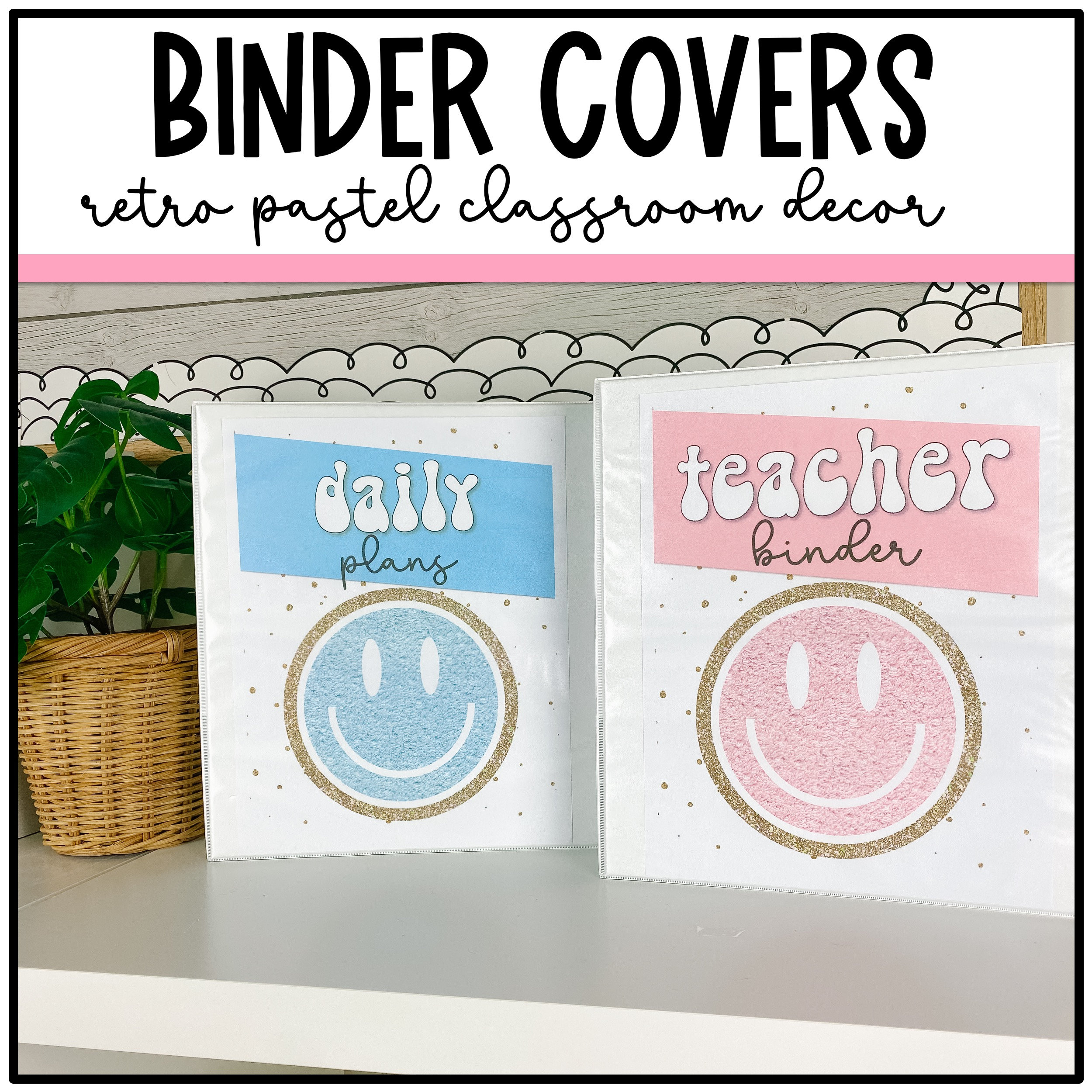 Retro Pastel Binder Covers | Editable | Happy Classroom Decor - Etsy