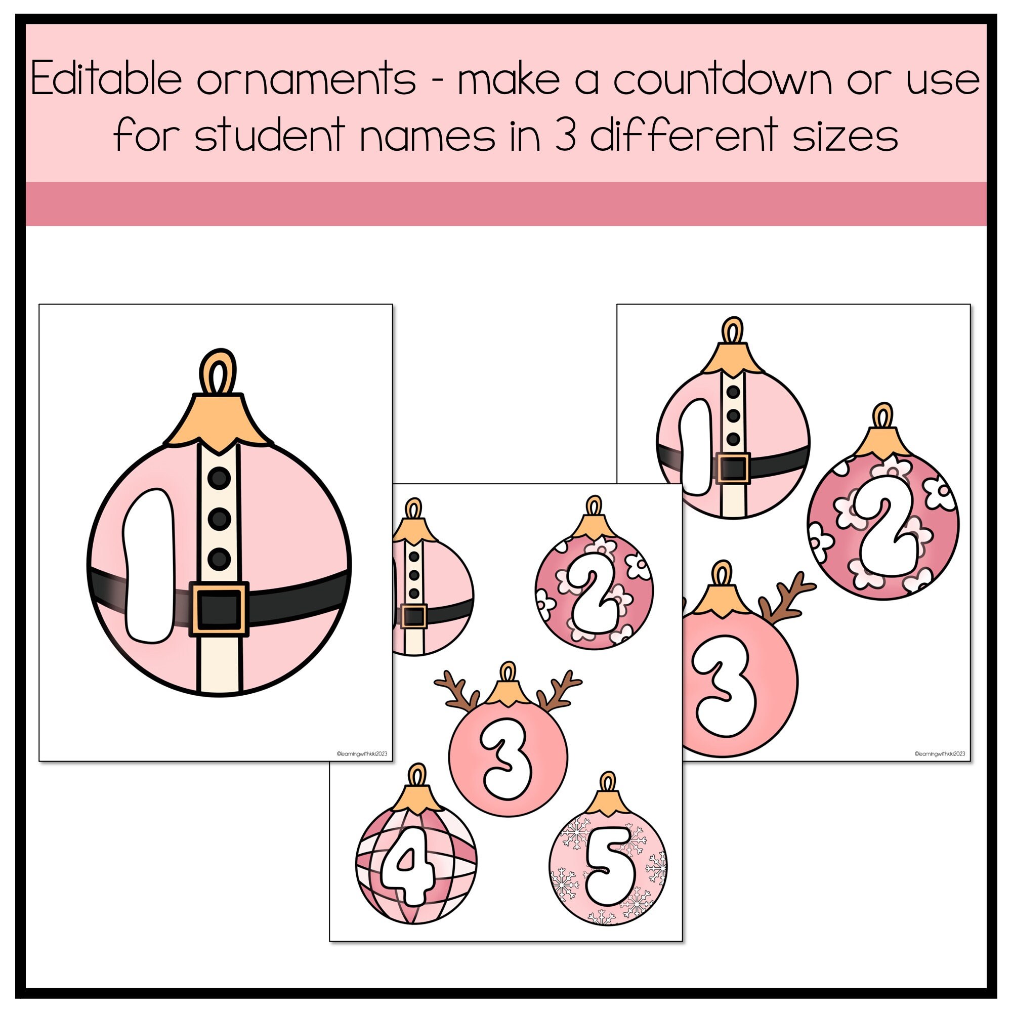 Christmas Countdown Bulletin Board Kit, Classroom Decor, Pink Christmas ...