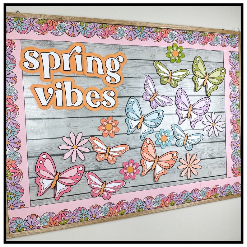 Spring Bulletin Board, Printable Spring Classroom Decor, Butterfly ...
