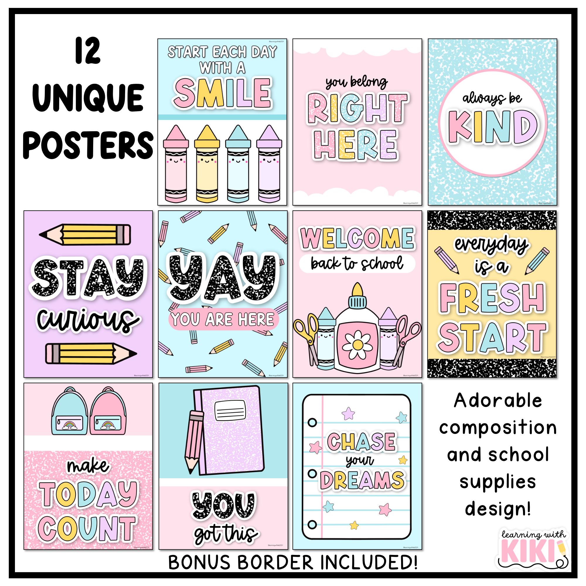 Back to School Classroom Posters | Classroom Decor | Composition ...