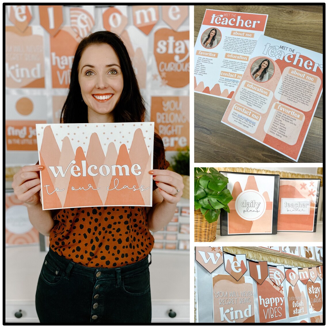 BOHO NEUTRALS Classroom Decor Bundle Editable Boho Rainbow - Etsy