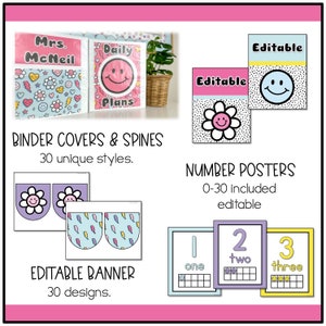 Happy Brights Classroom Decor Bundle, Editable, Classroom Theme, Bright ...