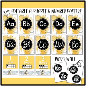 Bee Classroom Decor Bundle Editable (Instant Download) - Etsy