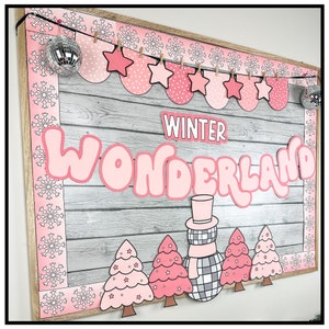 Christmas Bulletin Board Kit, Classroom Decor, Pink Christmas, Disco ...
