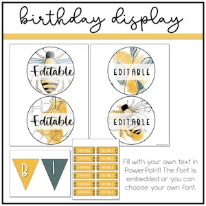 Bee Birthday Display | Bulletin Board | Bee Eucalyptus Classroom Decor ...
