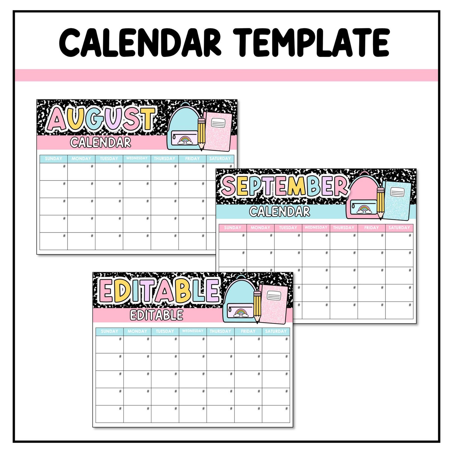 Back to School Newsletter Template | Editable | Composition Notebook ...