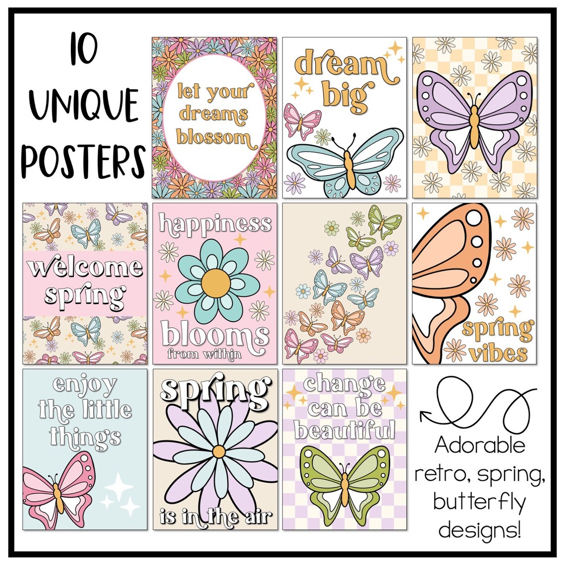 Spring Classroom Posters, April Bulletin Board, Butterfly Classroom ...