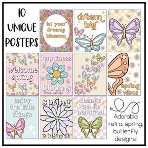 Spring Classroom Posters, April Bulletin Board, Butterfly Classroom ...