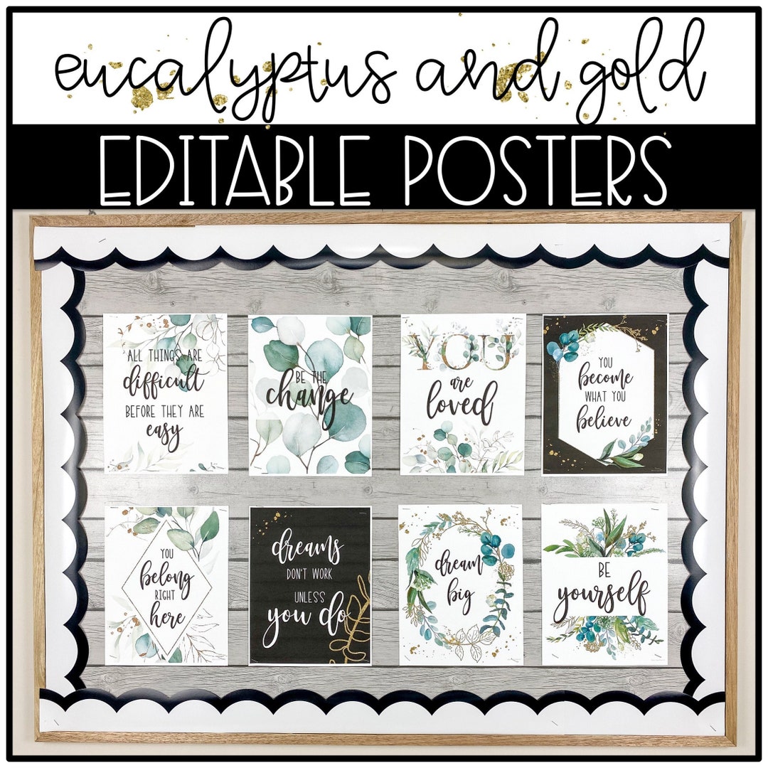 Eucalyptus and Gold Posters Growth Mindset Botanical - Etsy