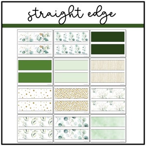 Eucalyptus and Gold Bulletin Board Borders | Botanical | Greenery ...