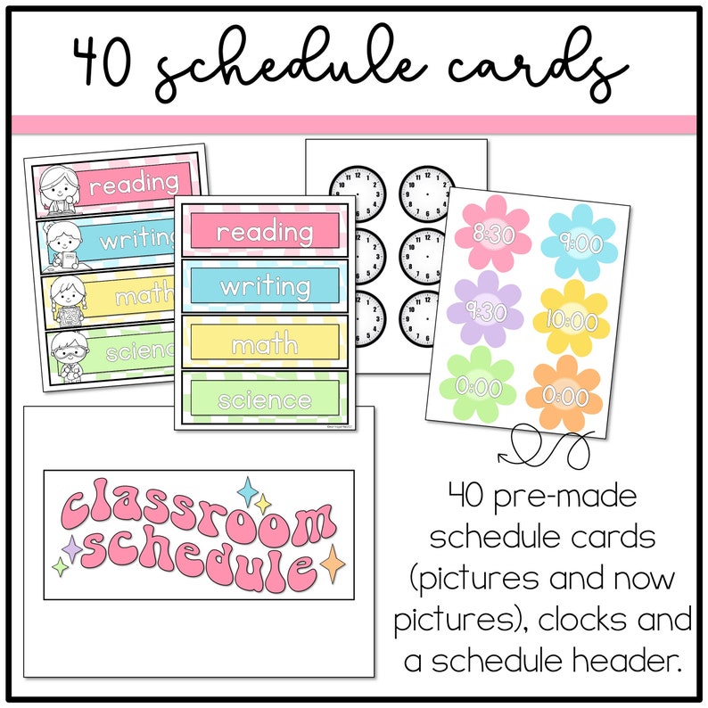 Retro Pastel Classroom Decor Classroom Schedule - Etsy