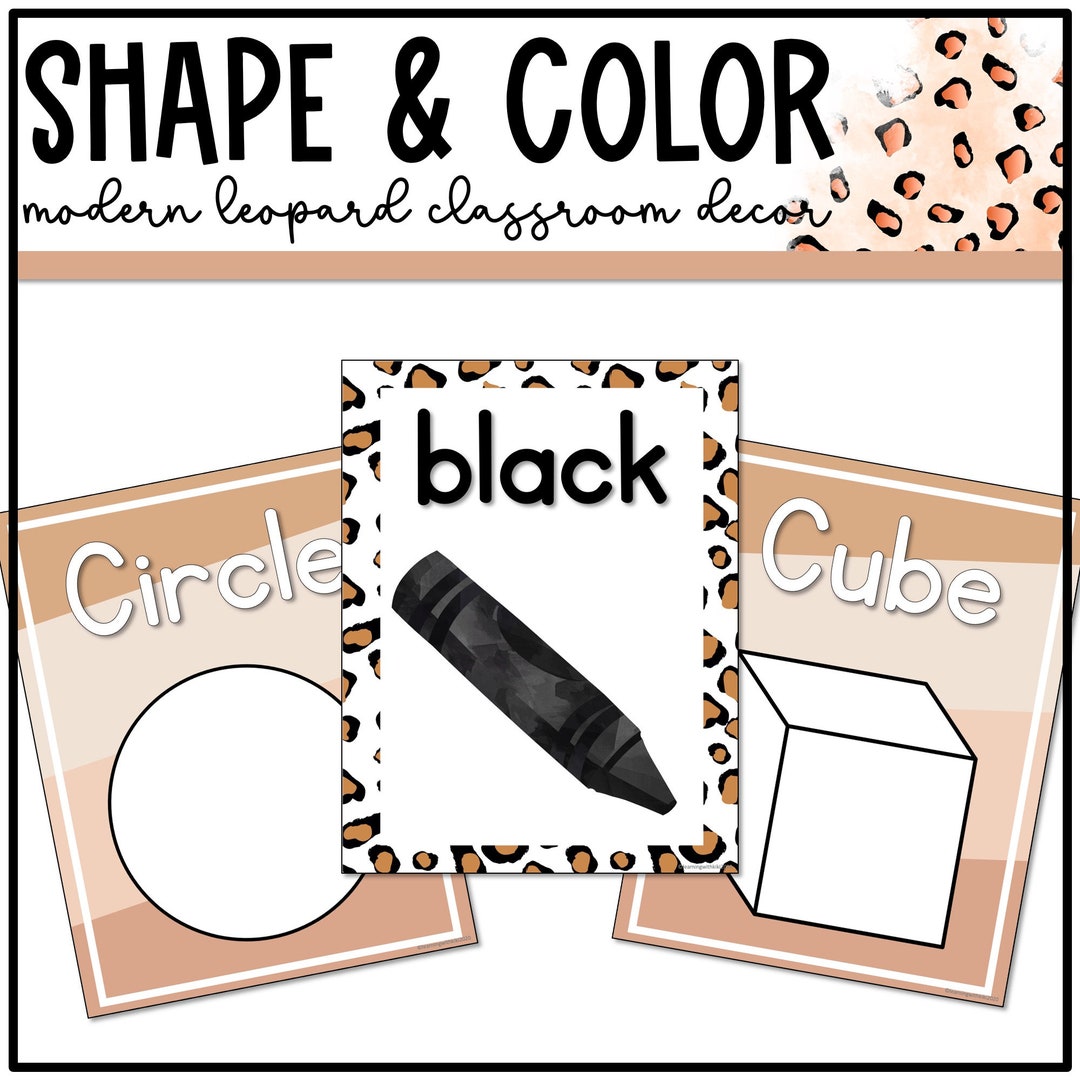 Modern Leopard Shape and Color Posters, Cheetah Classroom Decor - Etsy