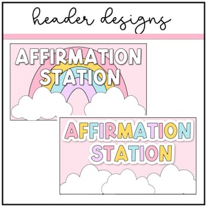 Pastel Affirmation Station | Classroom Decor | Mirror | Cloud - Etsy