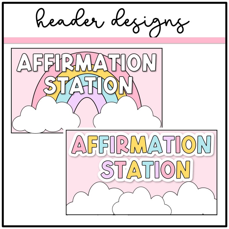 Pastel Affirmation Station | Classroom Decor | Mirror | Cloud - Etsy