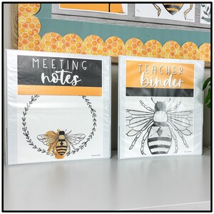 Bee Binder Covers | Editable | Bee and Eucalyptus Classroom Decor - Etsy