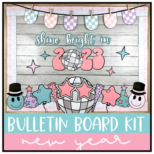 New Year Bulletin Board Kit Classroom Decor Retro - Etsy