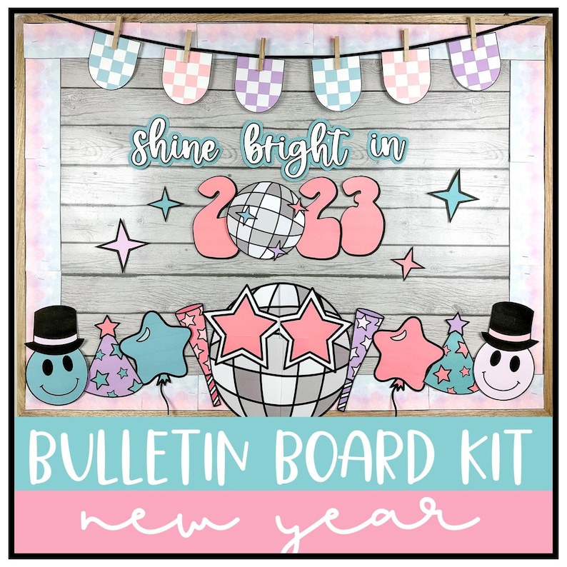 New Year Bulletin Board Kit Classroom Decor Retro - Etsy
