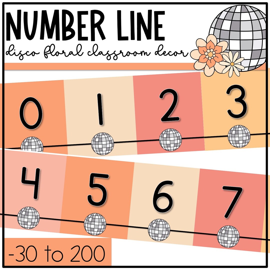 Classroom Number Line Display | Disco Floral Classroom Decor ...