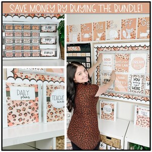 MODERN LEOPARD Classroom Decor Bundle | Editable | Cheetah | Boho Chic ...