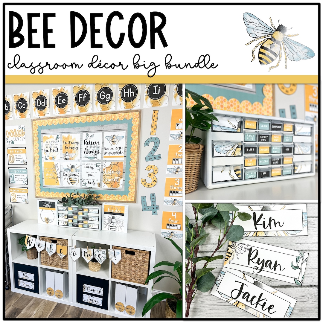 Bee Classroom Decor Bundle | Editable - Etsy