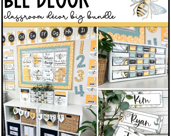 Bee Themed Number Posters - Etsy