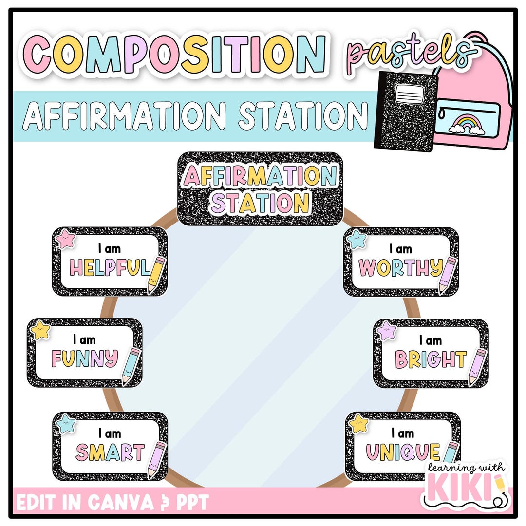 Composition Notebook Classroom Decor Affirmation Station | Mirror ...