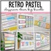 Retro Pastel 10 Drawer Rolling Cart Labels Teacher Cart - Etsy