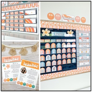 Boho Retro Classroom Decor Bundle | Editable | Groovy | Daisy | Rainbow ...