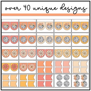 Disco Flora Banner, Bunting, Bulletin Board, Retro Groovy Classroom ...