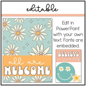 Boho Retro Classroom Posters | Growth Mindset | Daisy - Etsy