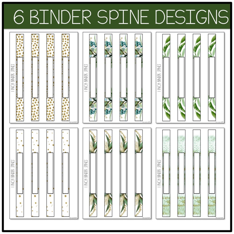 Eucalyptus and Gold Binder Covers Editable Botanical - Etsy UK