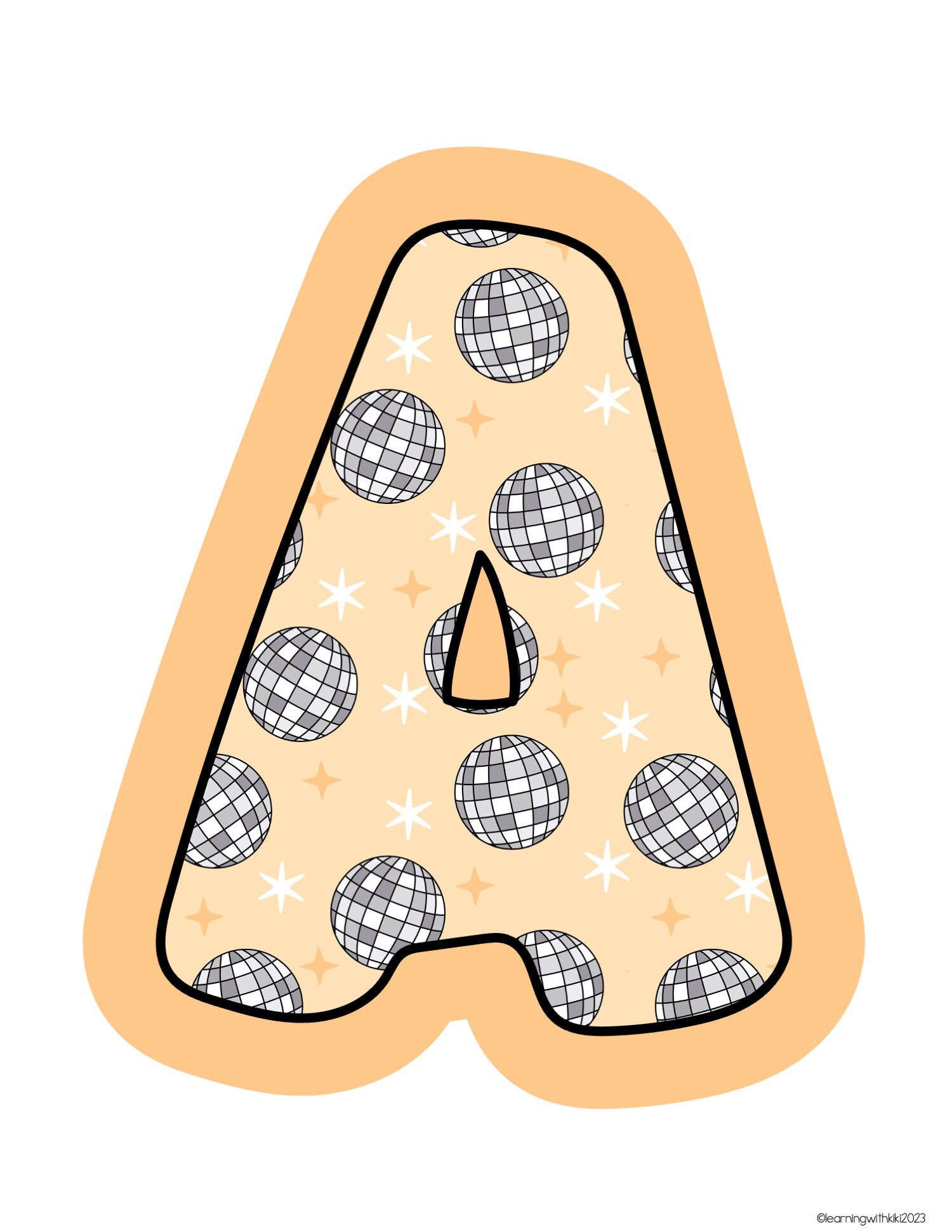 Disco Floral Bulletin Board Letters | A - Z, Letters and Numbers, Retro ...