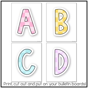 Pastel Bulletin Board Letters | Daisy Letters | Rainbow - Etsy