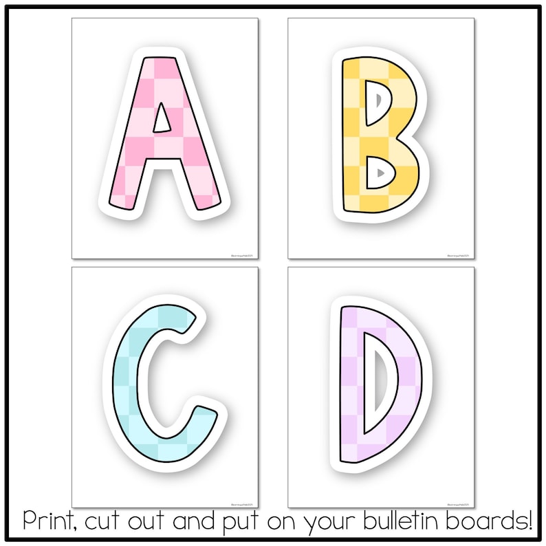 Pastel Bulletin Board Letters | Daisy Letters | Rainbow - Etsy