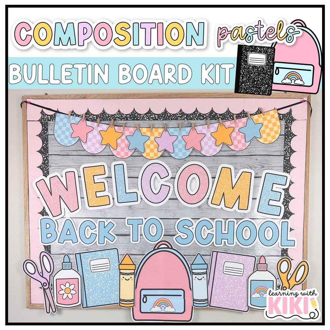 Back to School Bulletin Board Kit, Classroom Decor, Pastel Trendy - Etsy