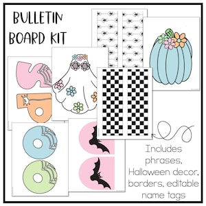 Halloween Bulletin Board Kit | Classroom Decor | Retro - Etsy