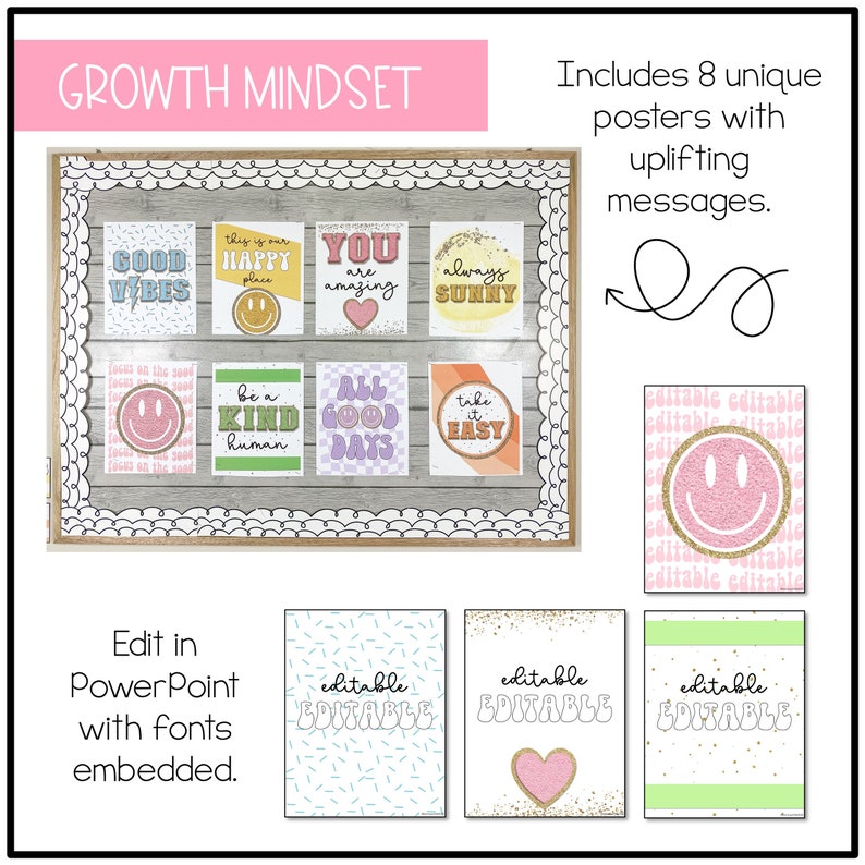 Retro Pastel Classroom Decor Bundle Editable - Etsy