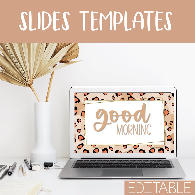MODERN LEOPARD Slides Template Cheetah Classroom Decor - Etsy