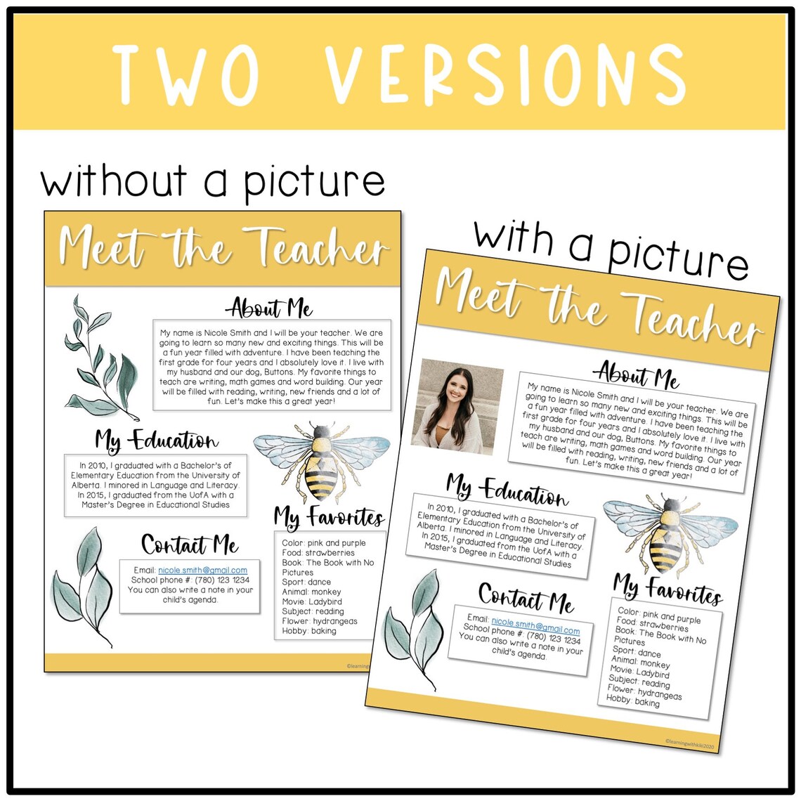 Bee Classroom Decor Meet the Teacher Teacher Letter - Etsy