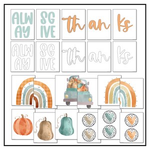 Thanksgiving Bulletin Board | Boho Rainbow | Classroom Decor - Etsy